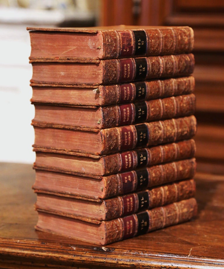 Mid-18th Century English Leather Bound Books "Alexander Pope's Work ...
