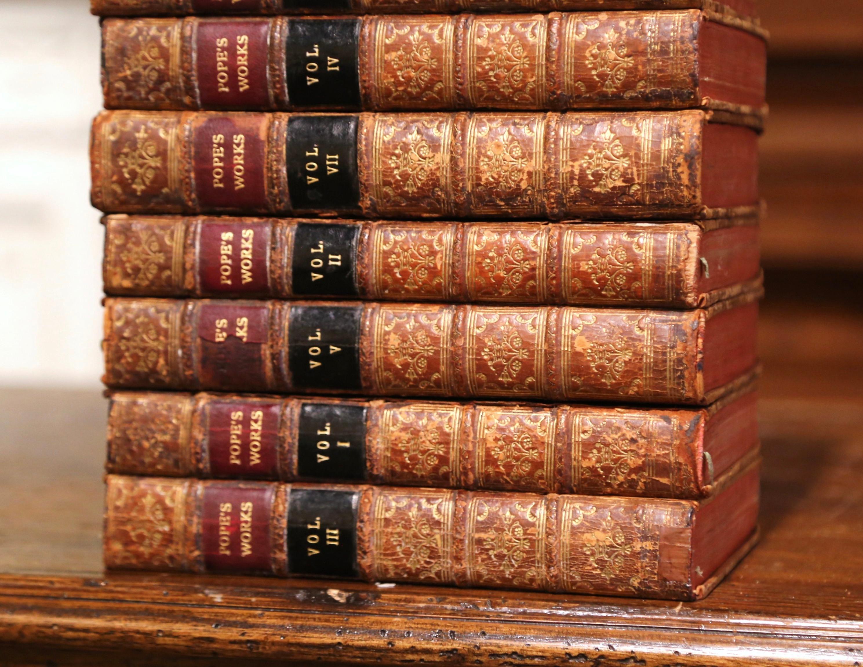 Mid-18th Century English Leather Bound Books "Alexander Pope's Work ...