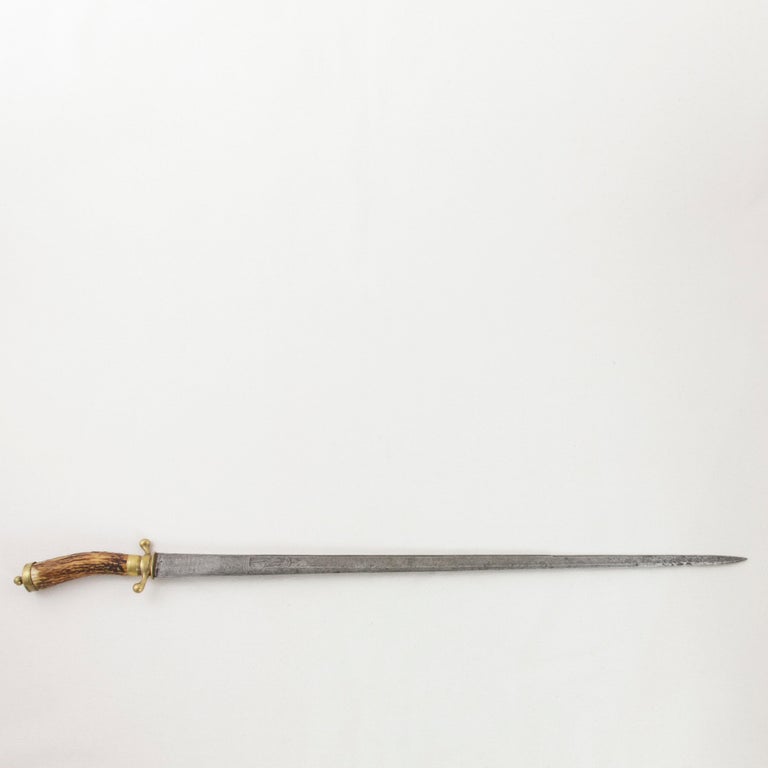 Mid-18th Century French Louis XV Period Engraved Hunting Short Sword ...