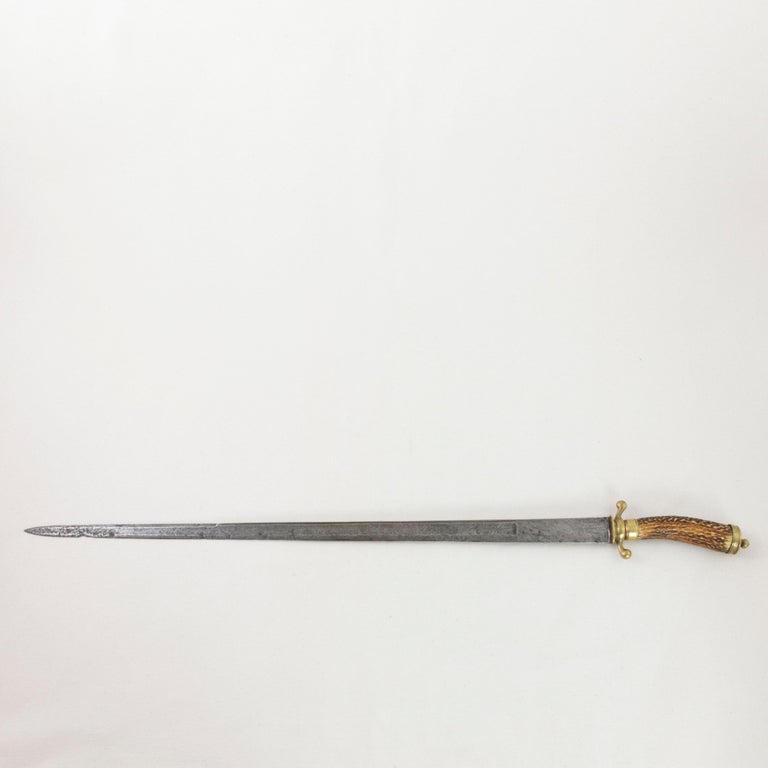 Mid-18th Century French Louis XV Period Engraved Hunting Short Sword ...