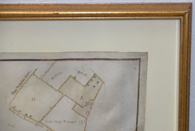 Mid-18th Century Hand Drawn English Farm Map on Vellum, circa 1740s For ...