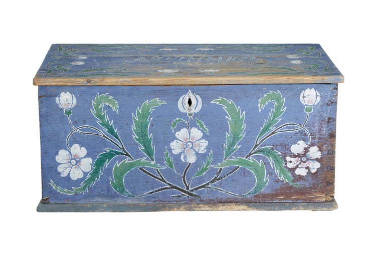 Mid 18th Century Hand Painted Scandinavian Box at 1stDibs
