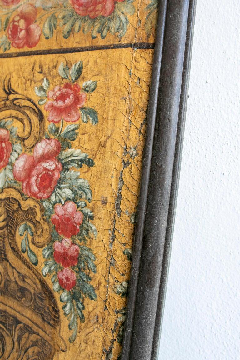 Mid 18th Century Italian Late Baroque / Rococo Oil on Cloth Framed ...