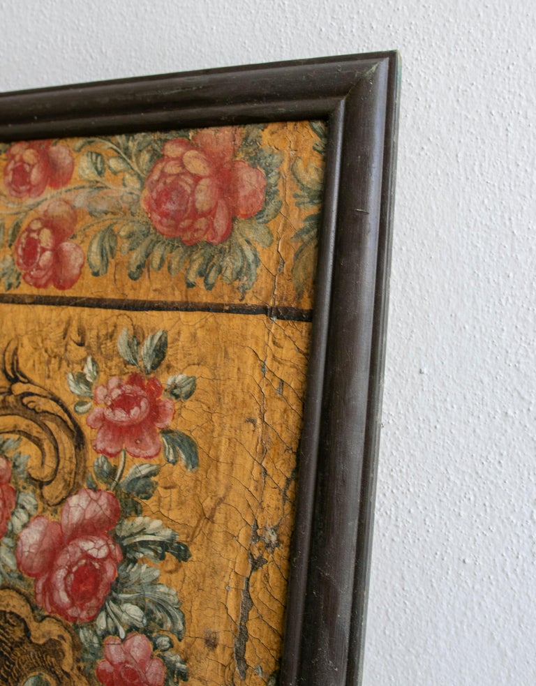 Mid 18th Century Italian Late Baroque / Rococo Oil on Cloth Framed ...