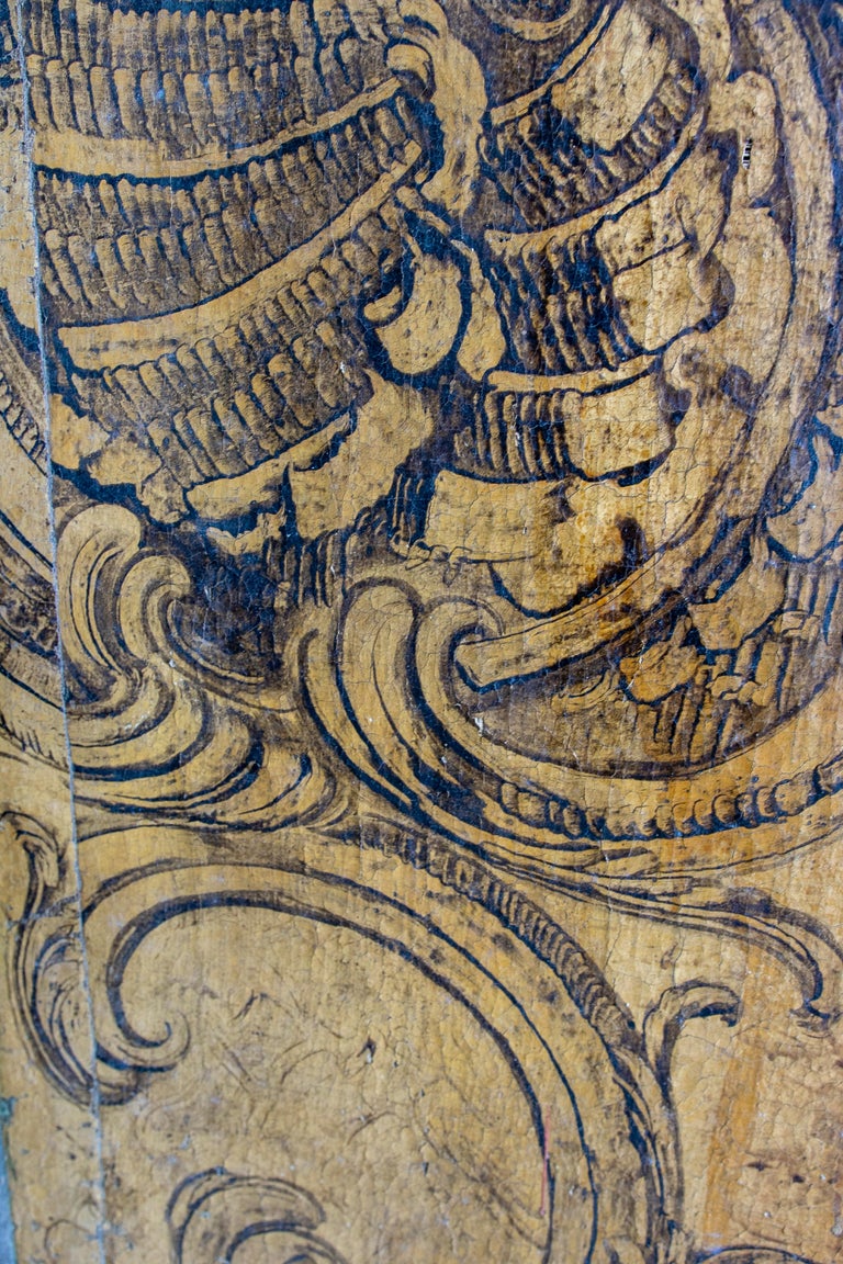 Mid 18th Century Italian Late Baroque / Rococo Oil on Cloth Framed ...