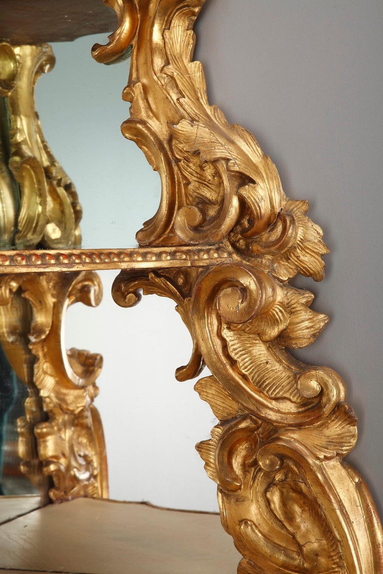 Mid-18th Century Italian Rococo Giltwood Corner Console at 1stDibs