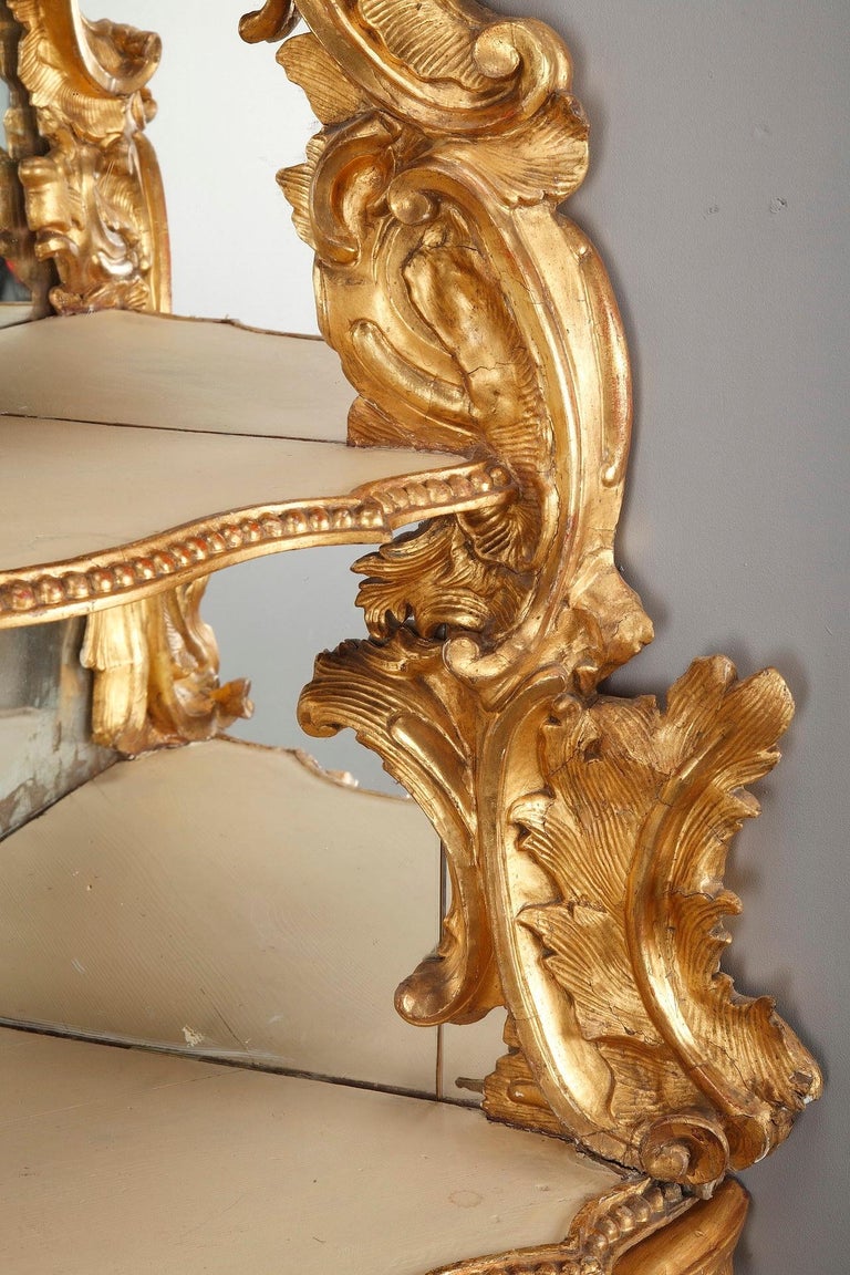Mid-18th Century Italian Rococo Giltwood Corner Console at 1stDibs