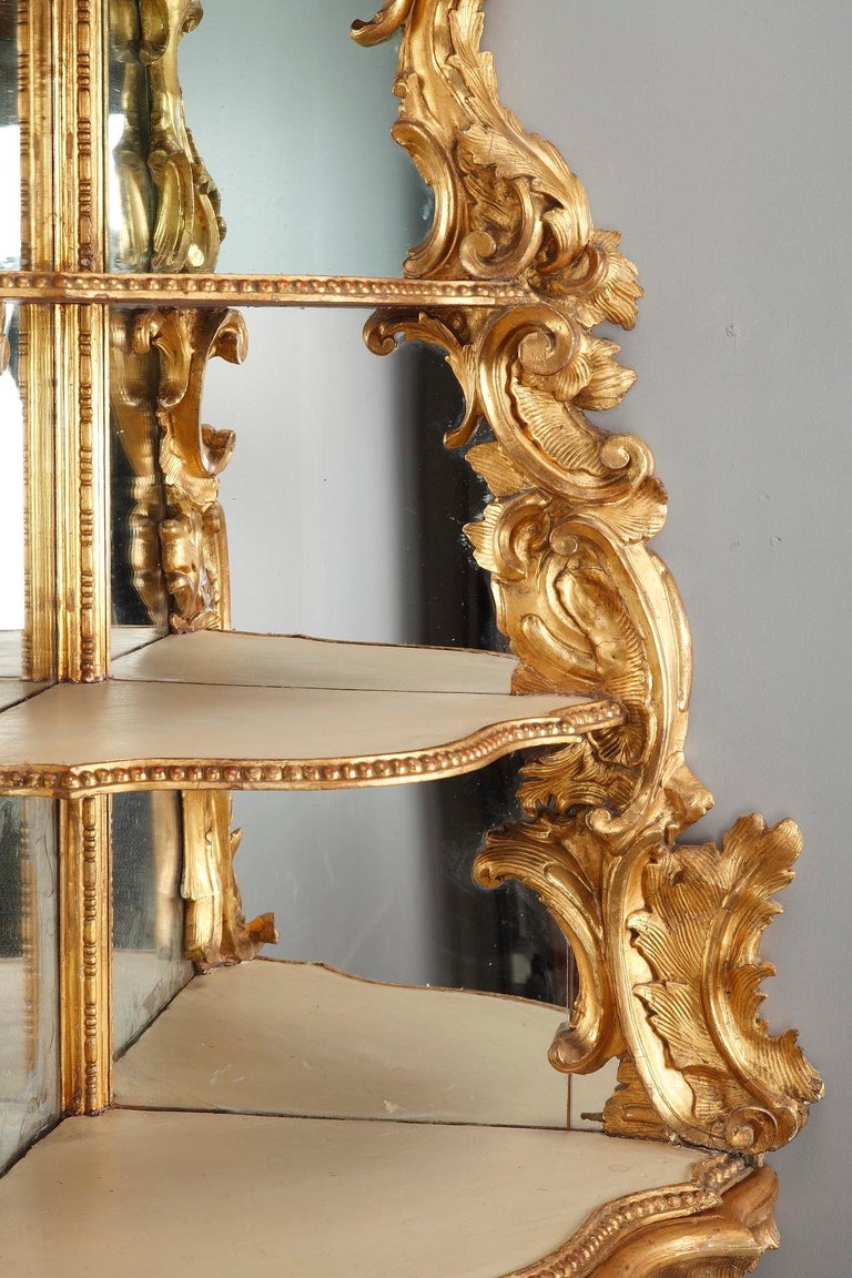 Mid-18th Century Italian Rococo Giltwood Corner Console at 1stDibs