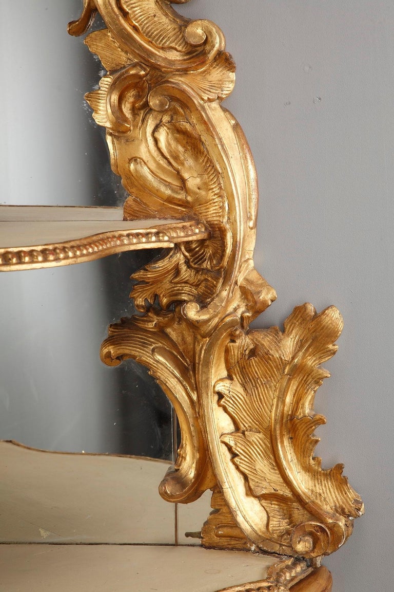 Mid-18th Century Italian Rococo Giltwood Corner Console at 1stDibs
