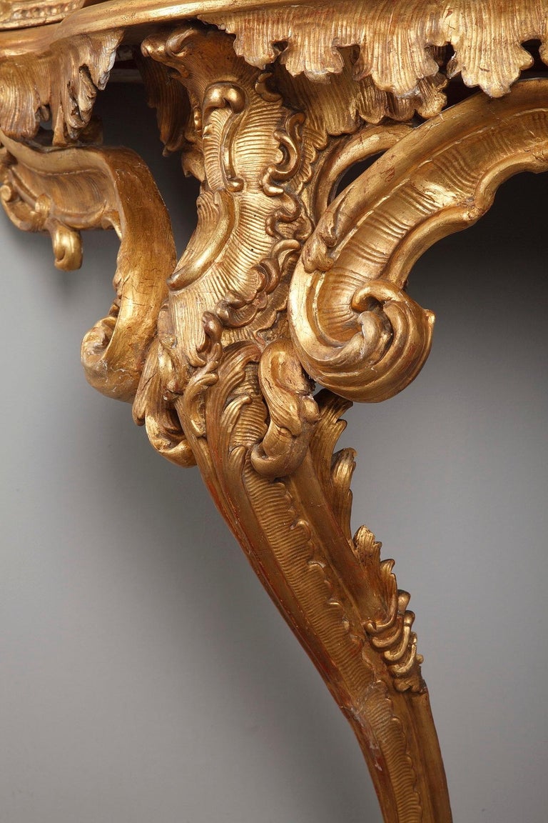 Mid-18th Century Italian Rococo Giltwood Corner Console at 1stDibs