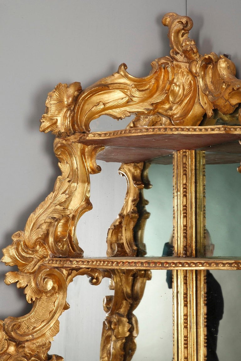 Mid-18th Century Italian Rococo Giltwood Corner Console at 1stDibs