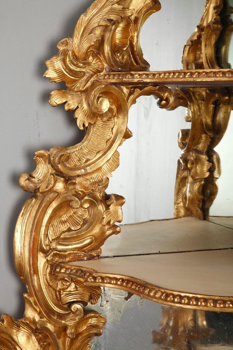 Mid-18th Century Italian Rococo Giltwood Corner Console at 1stDibs