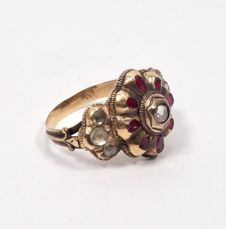 Mid-18th Century Spanish Ruby and Diamond Ring For Sale at 1stDibs