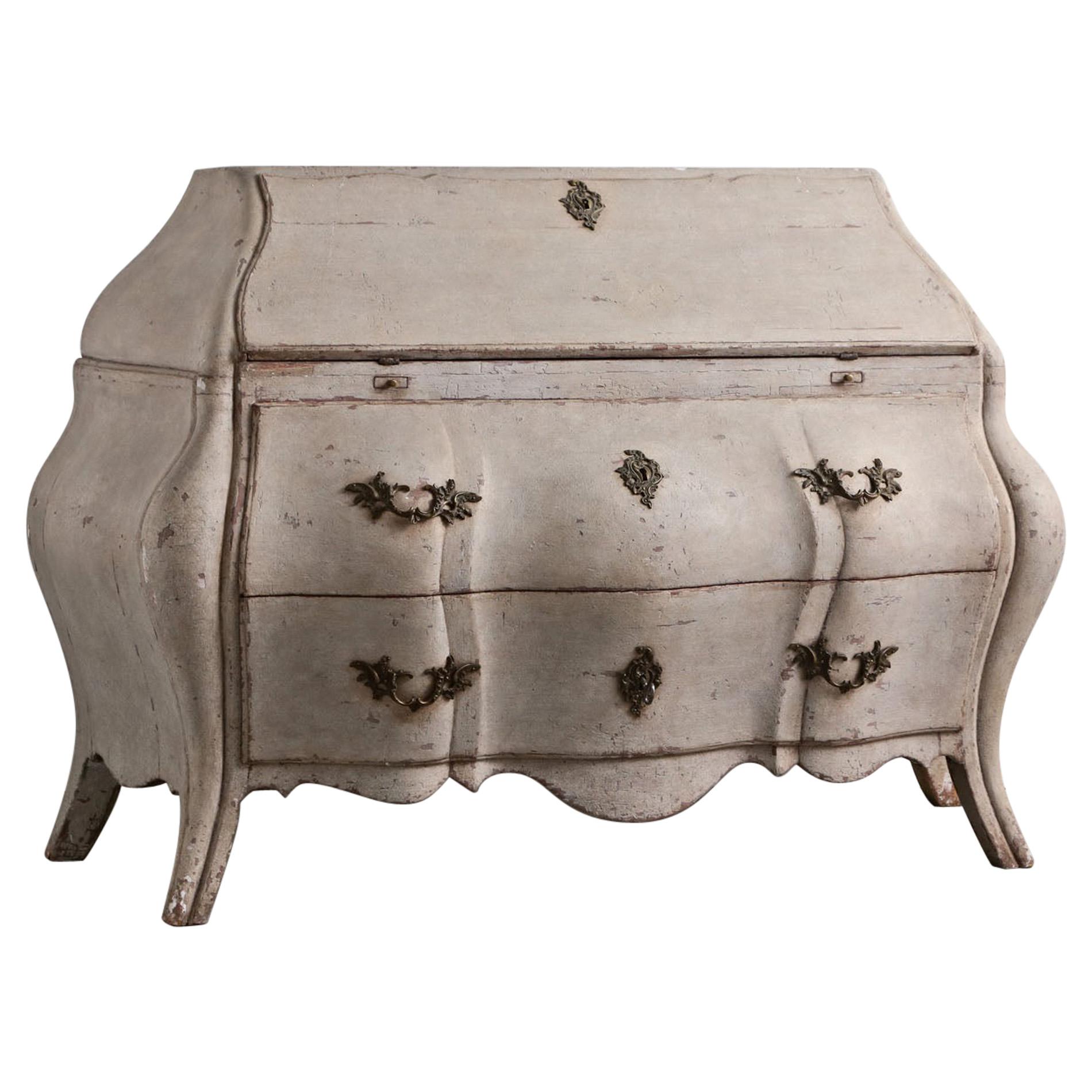 Mid-18th Century Swedish Bombe Secretaire with Later Paint For Sale at ...