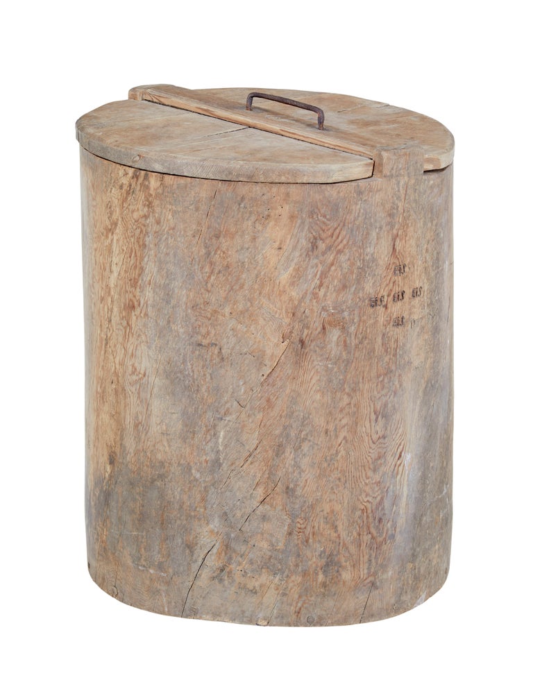 Mid 18th Century Swedish Pine Trunk Flour Bin at 1stDibs