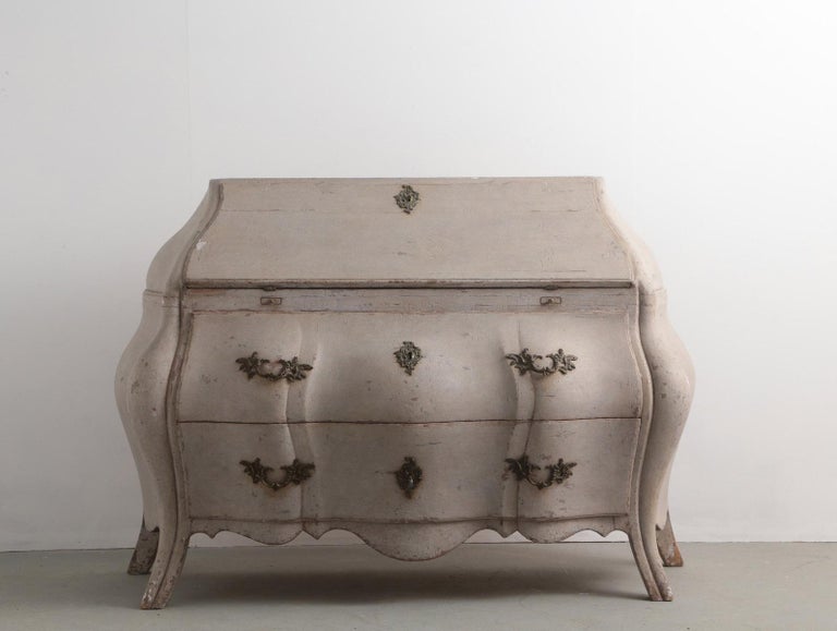 Mid-18th Century Swedish Bombe Secretaire with Later Paint For Sale at ...