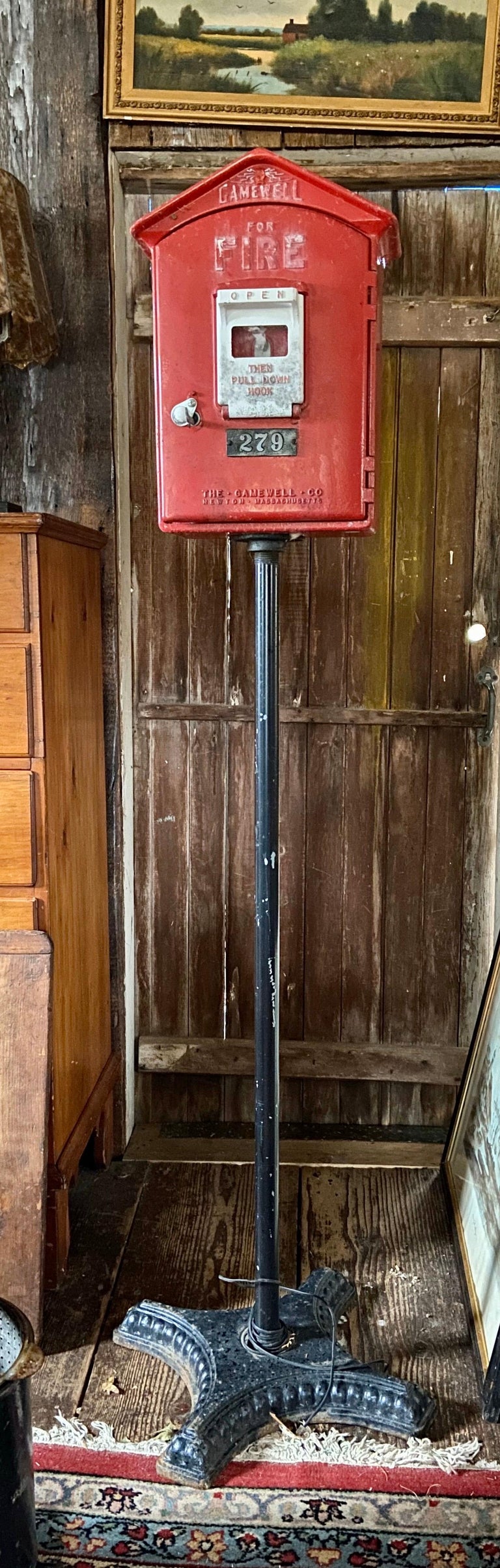 Mid-1900s Red Gamewell Cast Iron Fire Alarm Master Box w/ Western ...