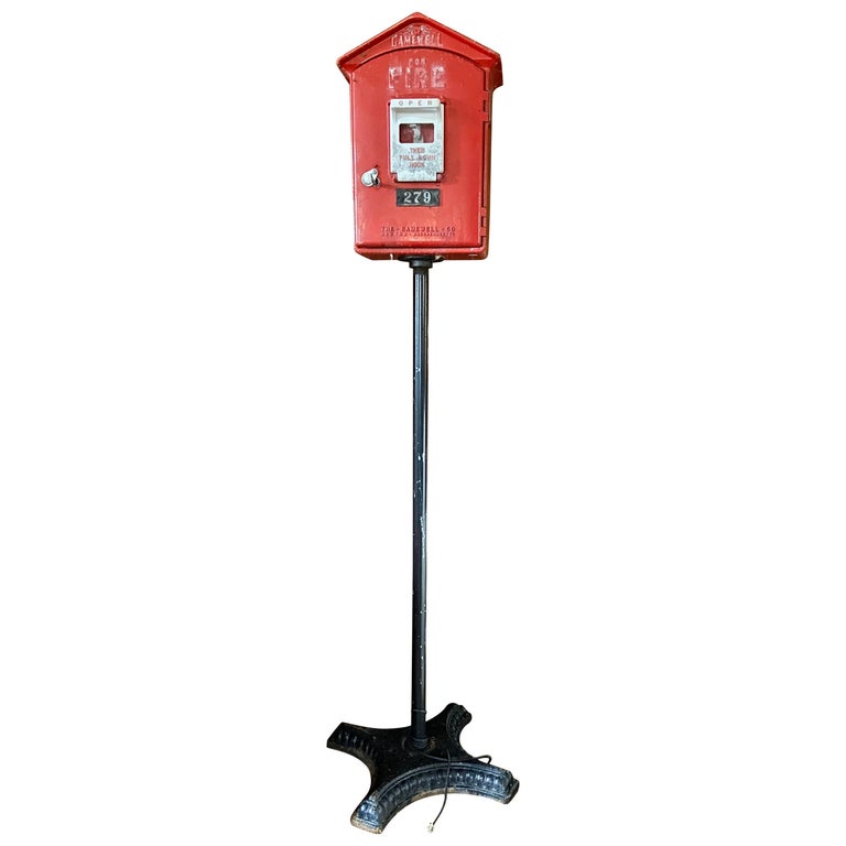 Mid-1900s Red Gamewell Cast Iron Fire Alarm Master Box w/ Western ...