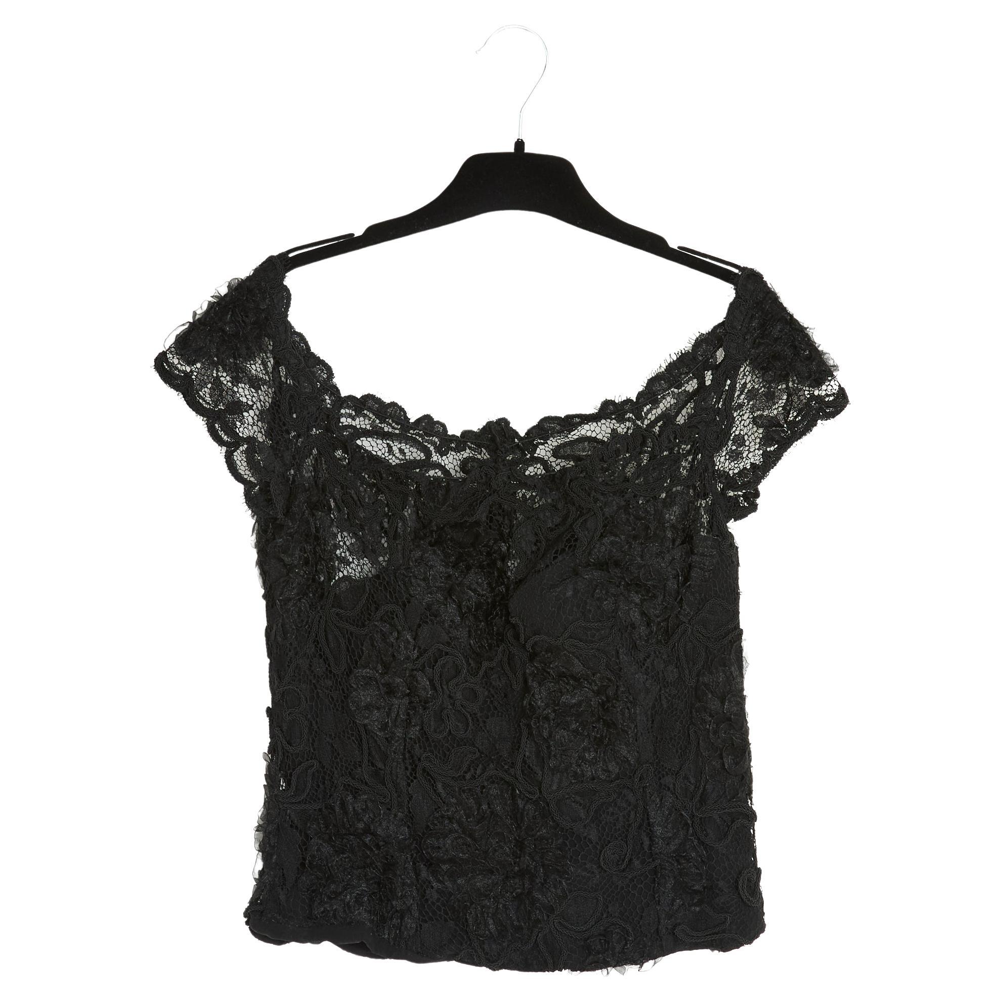 Mid 1990s Chanel Top FR36 Lace Bustier US6 UK8 For Sale at 1stDibs