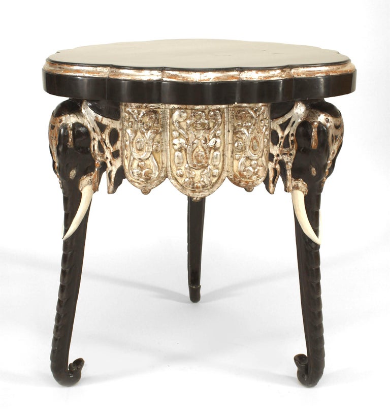 English Regency Black Lacquered Elephant Side Table For Sale at 1stDibs