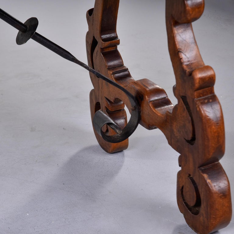 Mid-19th Century Spanish Rustic Dark Oak Dining Table with Iron ...