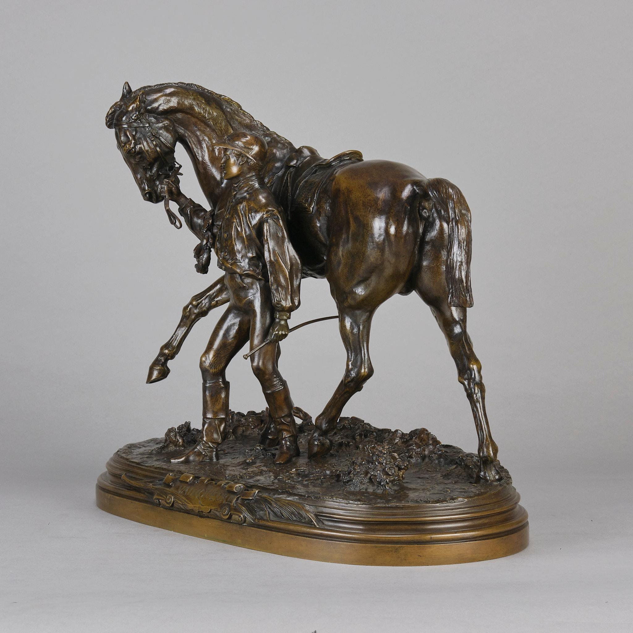 Mid 19th Century Animalier Bronze Study entitled "Vainqueur" by P J ...