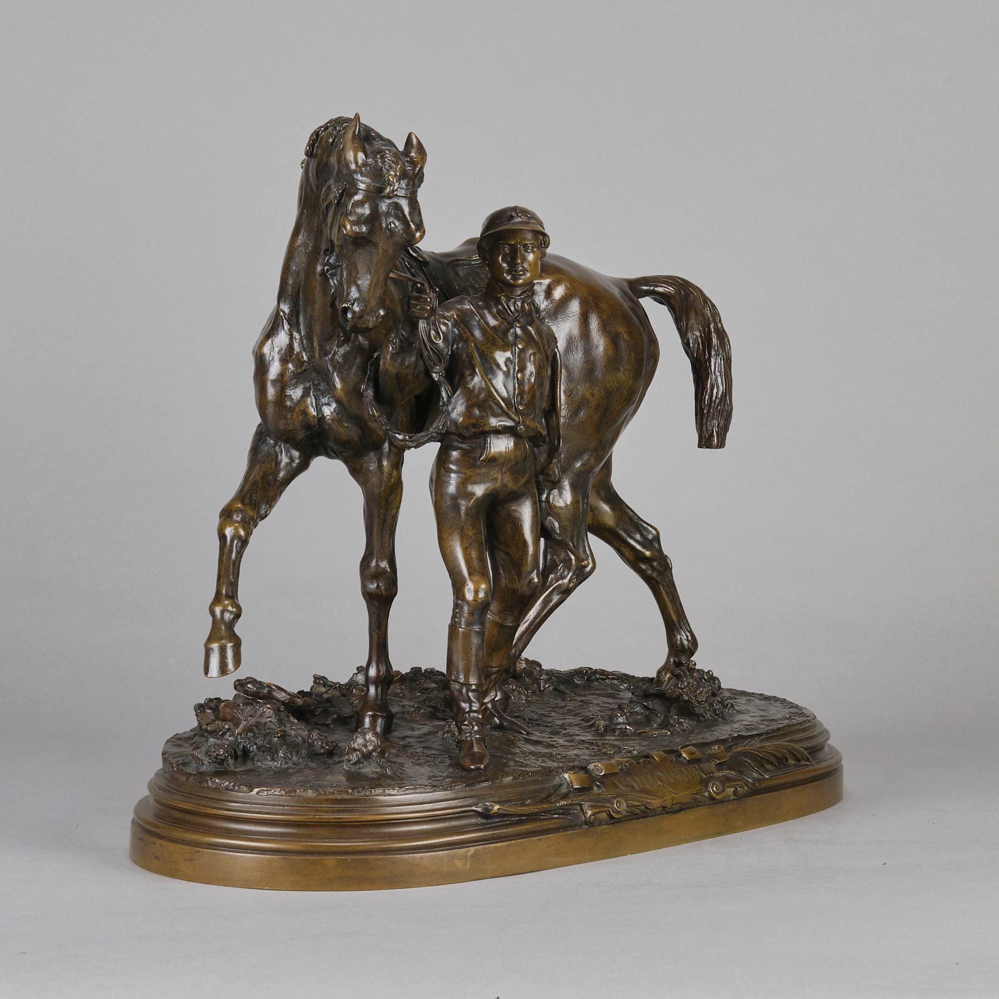 Mid 19th Century Animalier Bronze Study entitled "Vainqueur" by P J ...