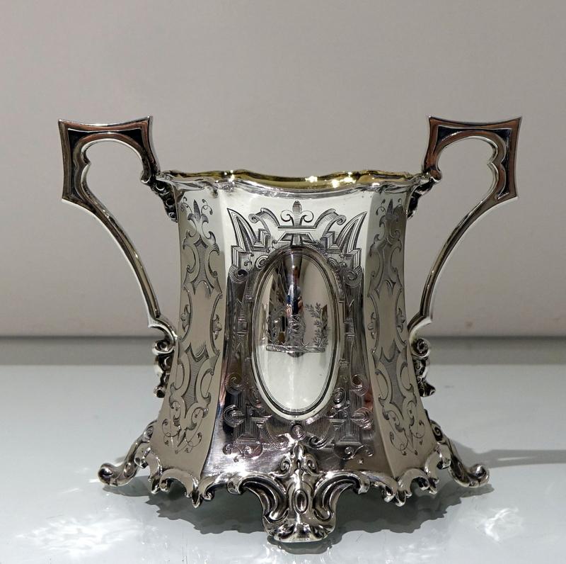 Mid-19th Century Antique Victorian Sterling Silver Four-Piece Tea and ...
