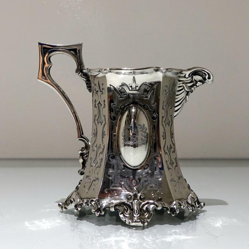 Mid-19th Century Antique Victorian Sterling Silver Four-Piece Tea and ...