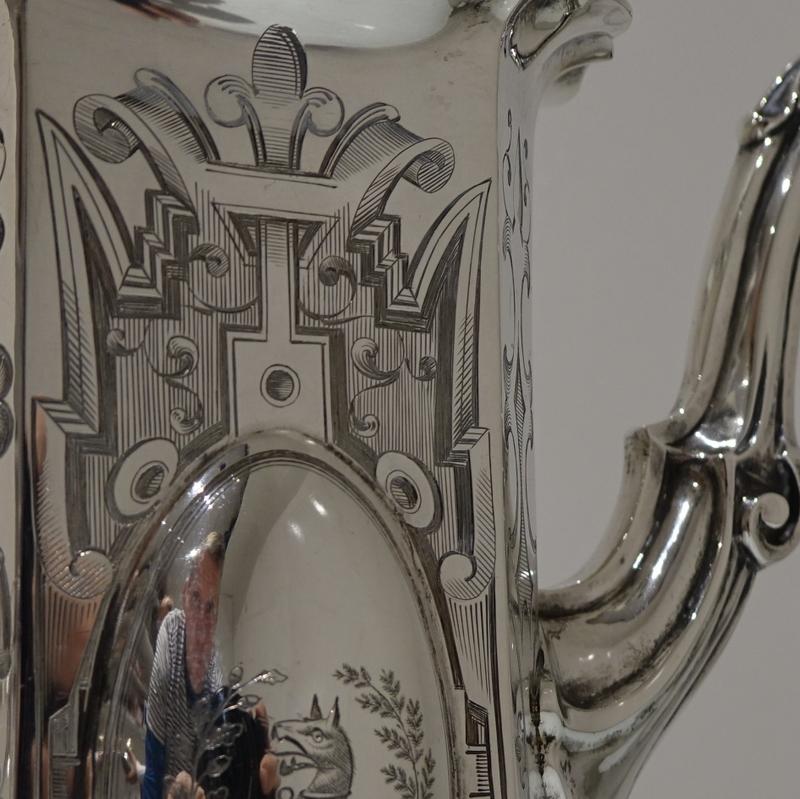 Mid-19th Century Antique Victorian Sterling Silver Four-Piece Tea and ...