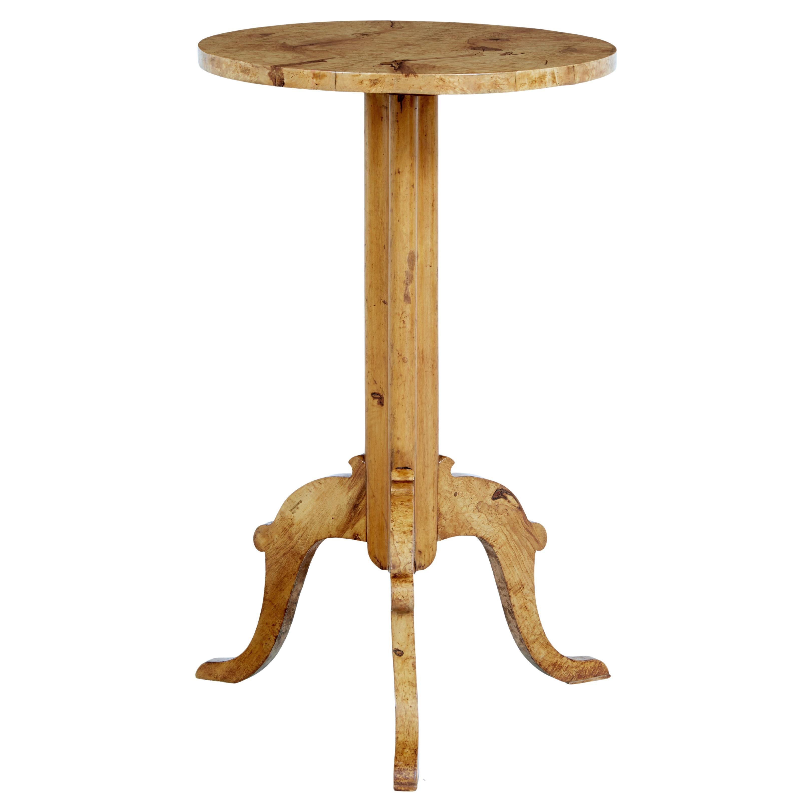 19th Century Birch Root Inlaid Sewing Side Table at 1stDibs