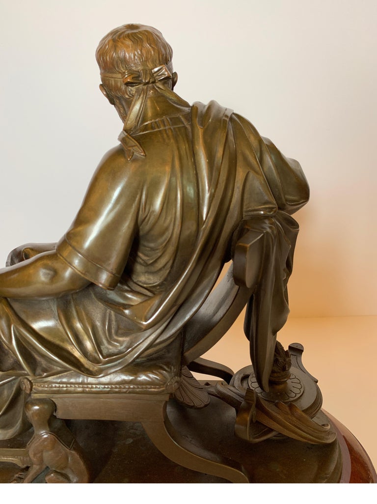 Mid-19th Century Bronze Figure of Tacitus on Marble Base For Sale at ...