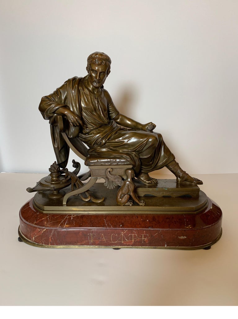 Mid-19th Century Bronze Figure of Tacitus on Marble Base For Sale at ...