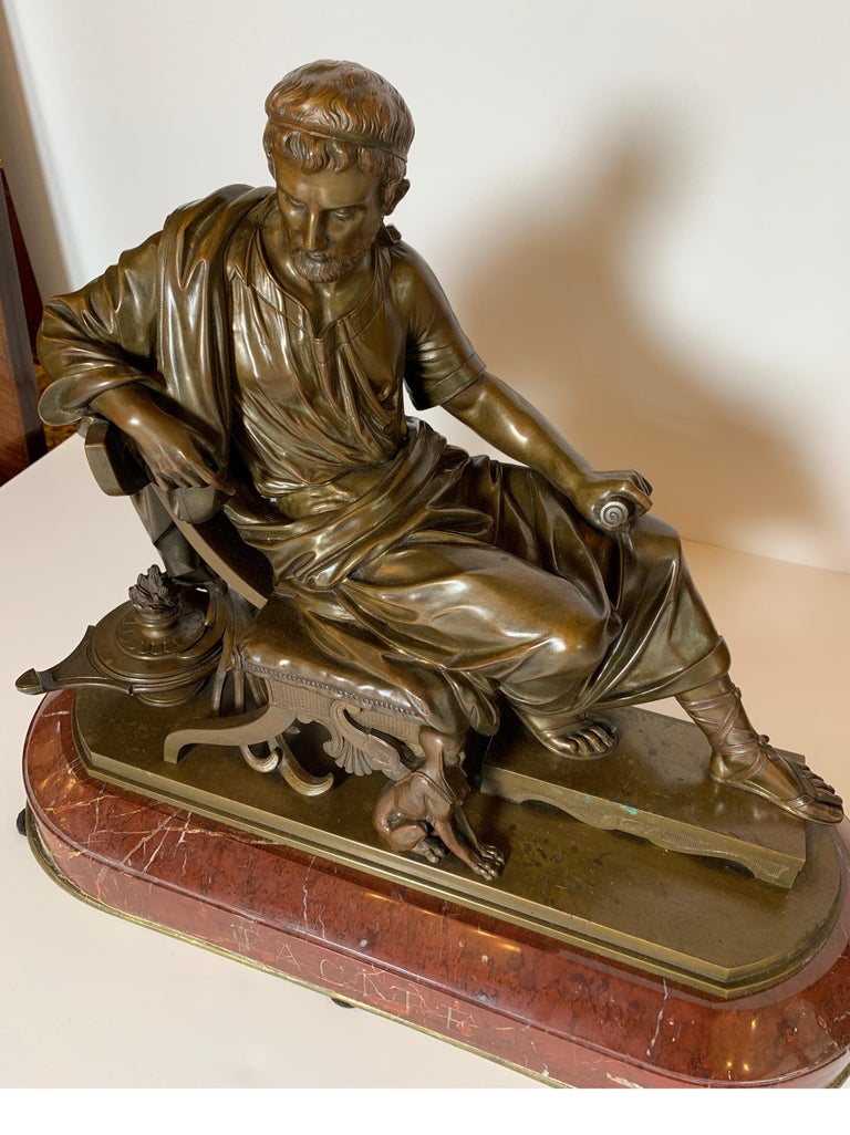 Mid-19th Century Bronze Figure of Tacitus on Marble Base For Sale at ...