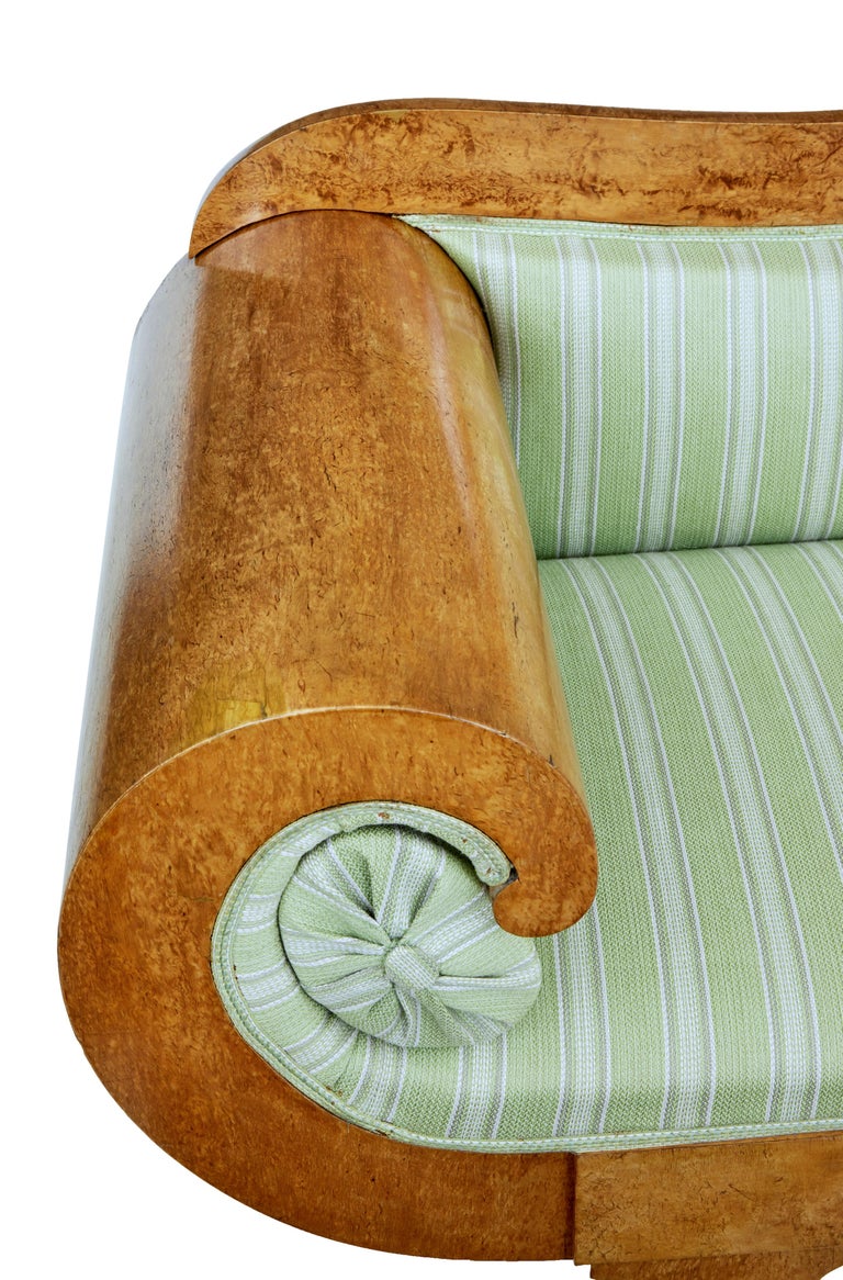 Mid-19th Century Burr Birch Swedish Sofa at 1stDibs
