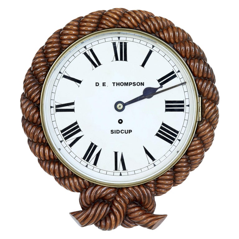 Mid-19th Century Carved Walnut Wall Clock by D.E.Thompson of Sidcup For ...
