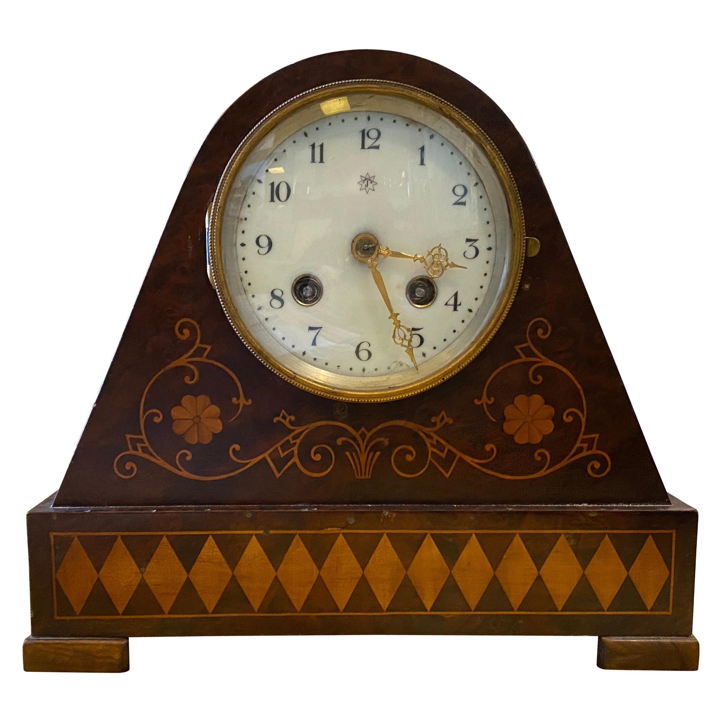 Fine 19th Century Inlaid Baker's Clock at 1stDibs