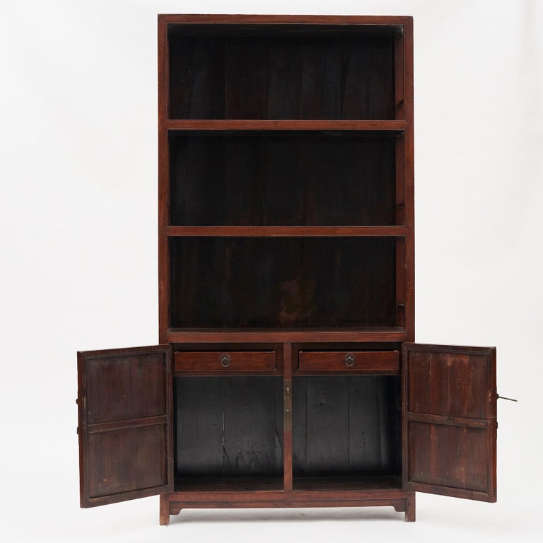 Mid-19th Century Chinese Bookcase in Walnut For Sale at 1stDibs