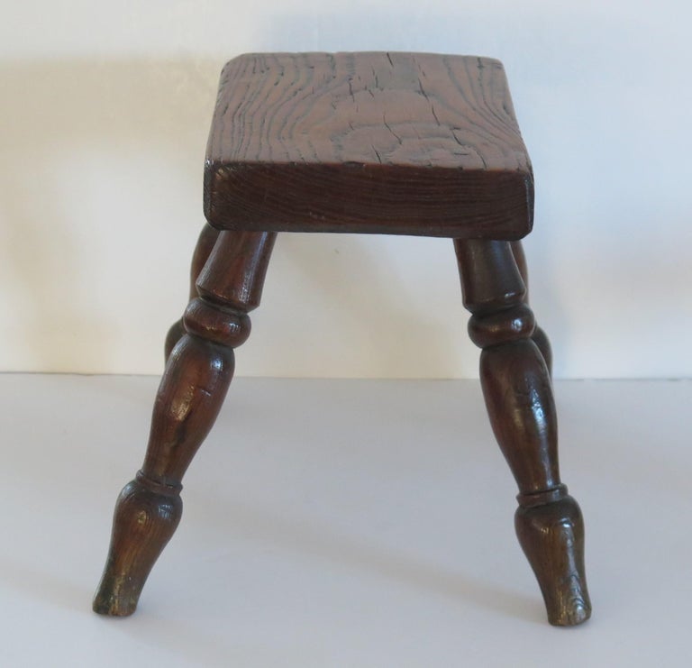 Mid 19th Century Country Candle Stool in Elm, English, circa 1840 For ...