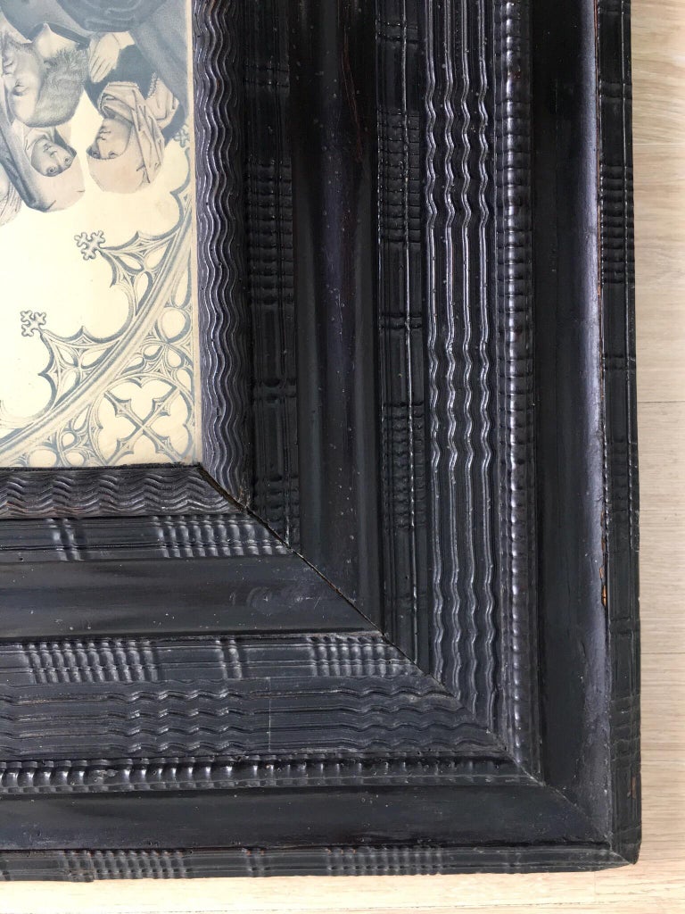 Mid 19th century Dutch ebonised ripple frame of large proportions For Sale at 1stDibs