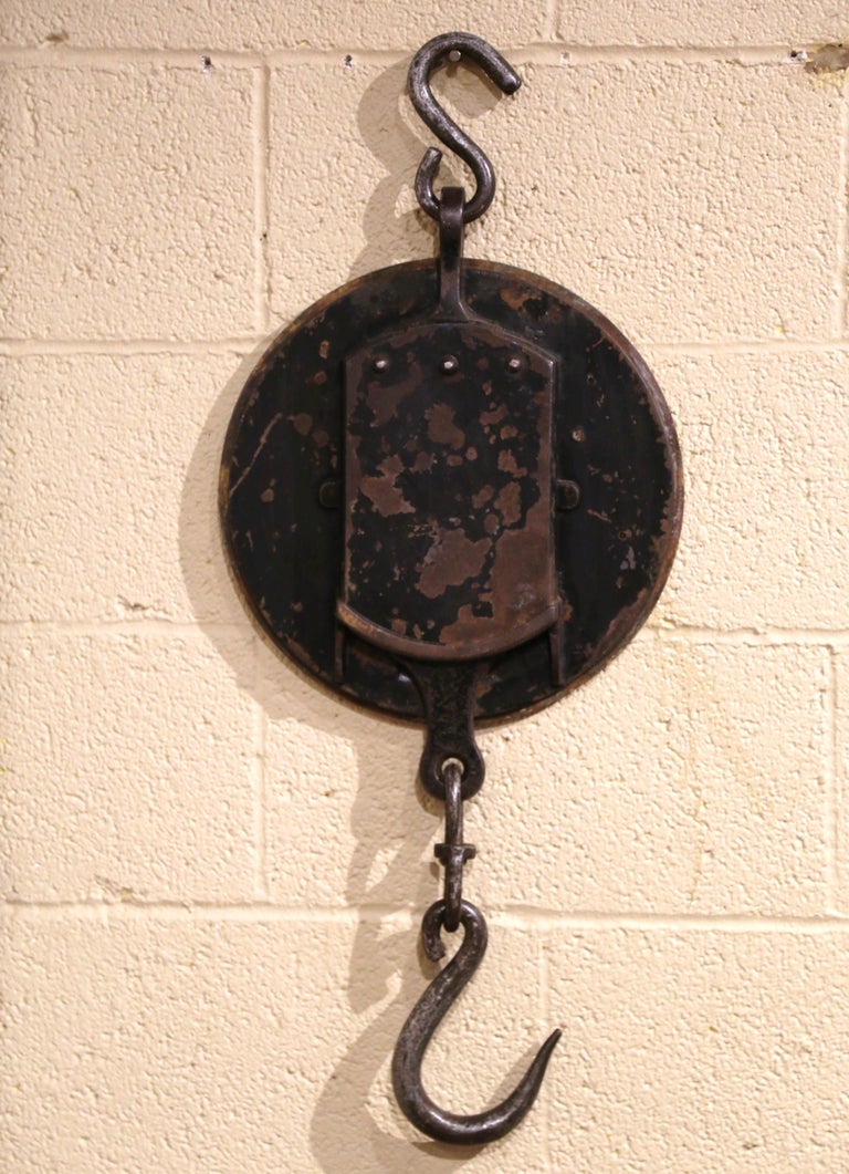 Mid-19th Century English Iron and Copper Hanging Trade Spring Balance ...