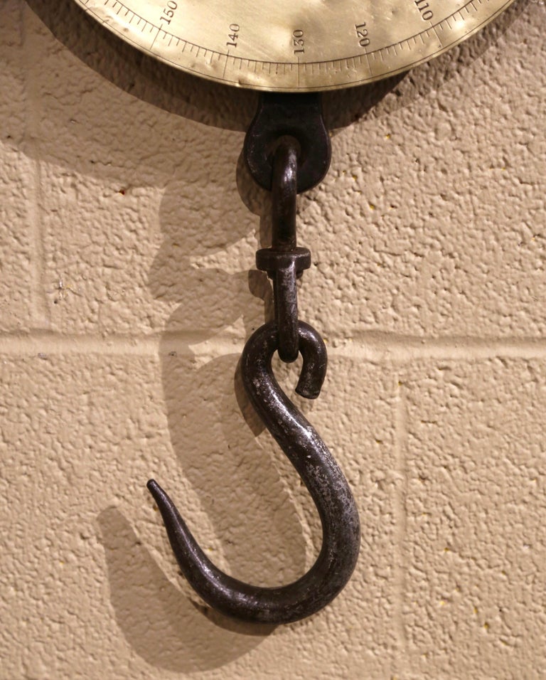 Mid-19th Century English Iron and Copper Hanging Trade Spring Balance ...
