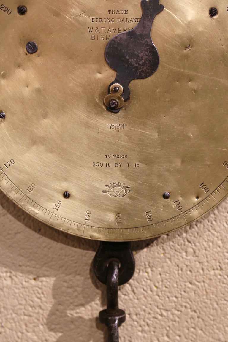 Mid-19th Century English Iron and Copper Hanging Trade Spring Balance ...