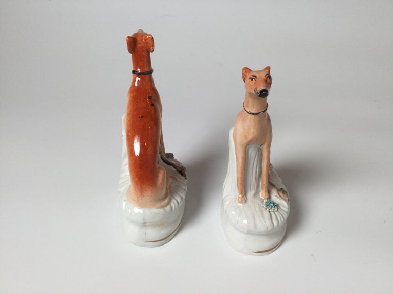 Mid 19th Century English Seated Greyhounds For Sale at 1stDibs