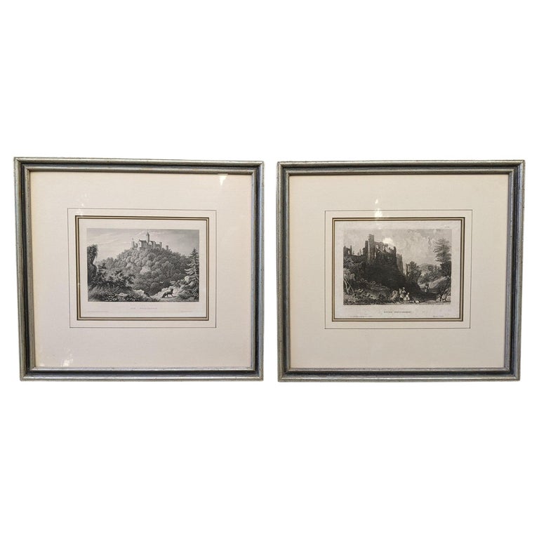 Mid-19th Century Etchings of German Castle Ruins, a Pair For Sale at ...