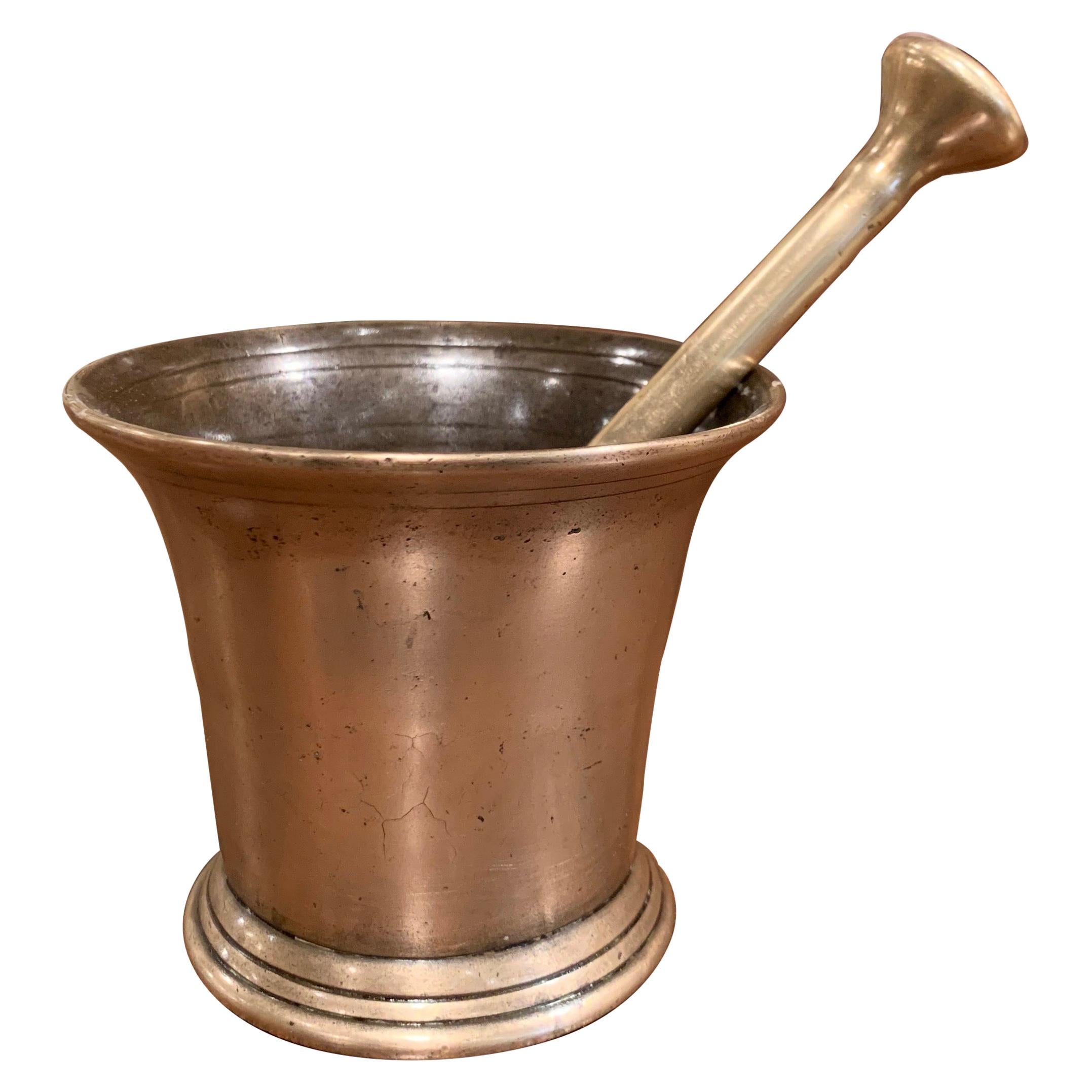 Mid-19th Century French Carved Patinated Bronze Mortar with Pestle at ...