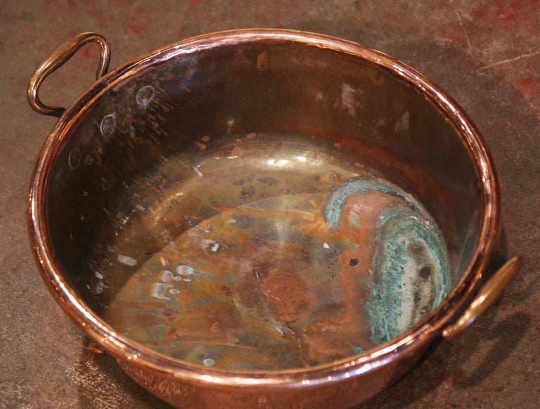 Mid-19th Century French Copper and Brass Jelly Boiling Bowl at 1stDibs