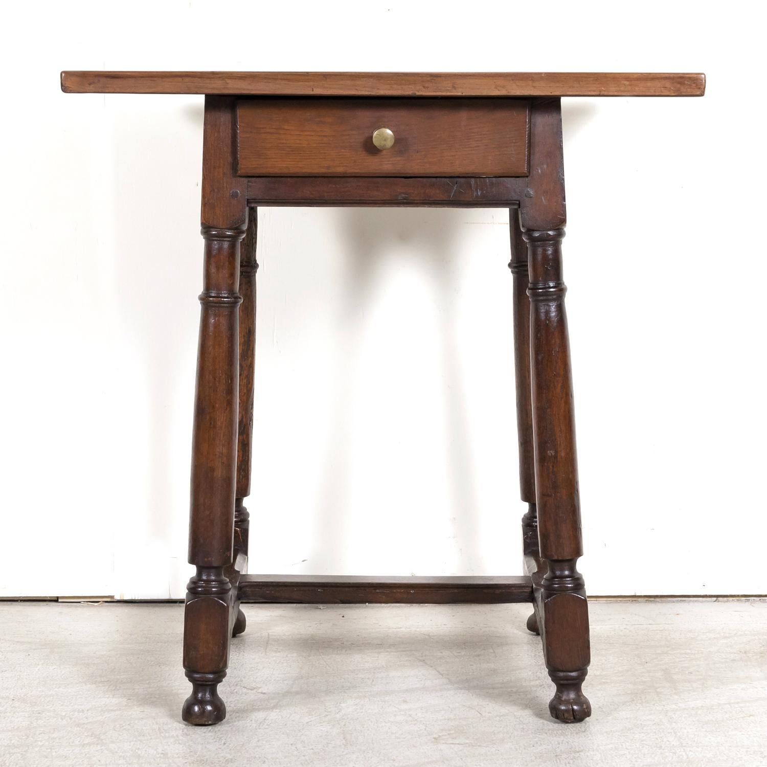 Mid-19th Century French Country Walnut Side Table with Drawer For Sale ...