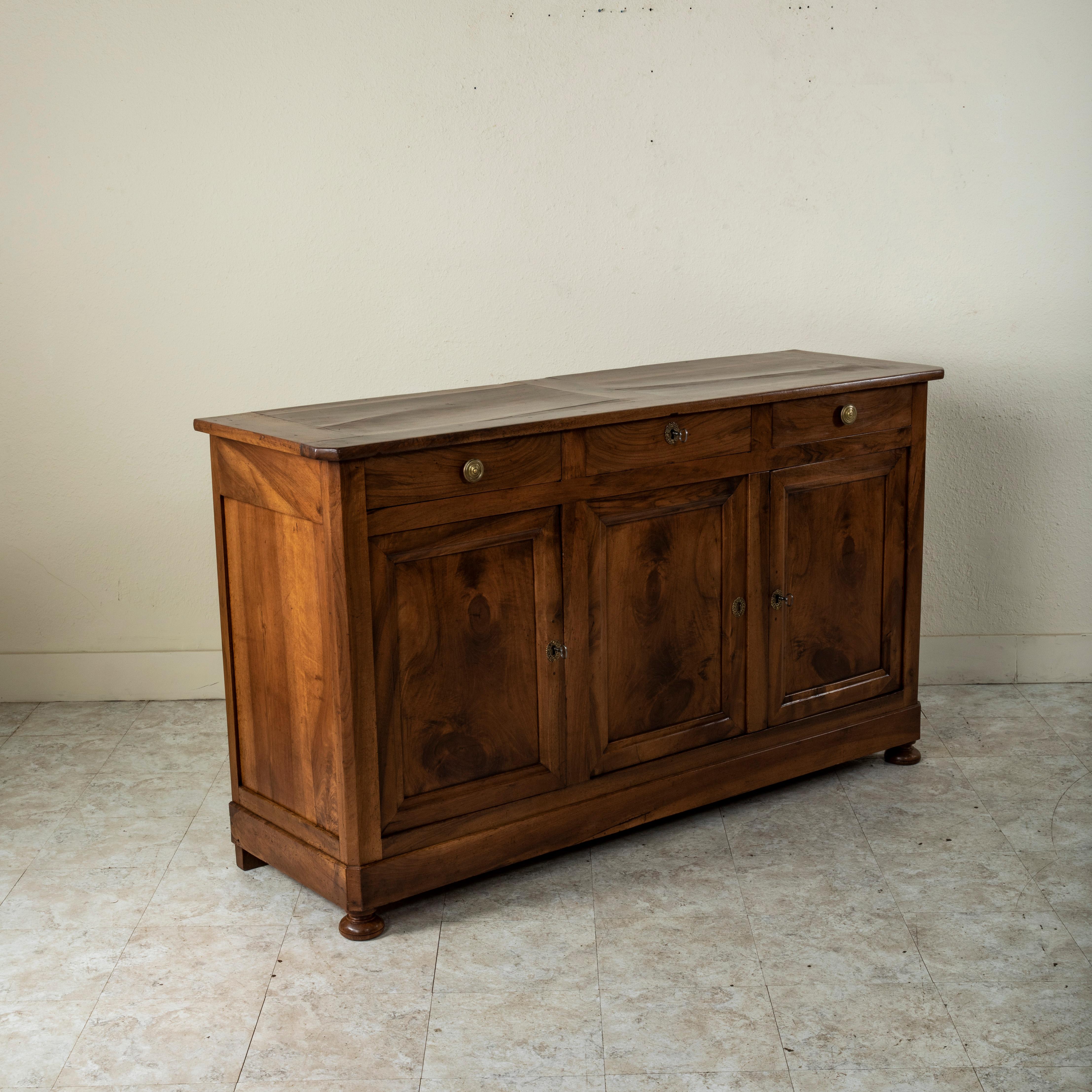 Mid-19th Century French Louis Philippe Period Walnut Enfilade, Buffet ...