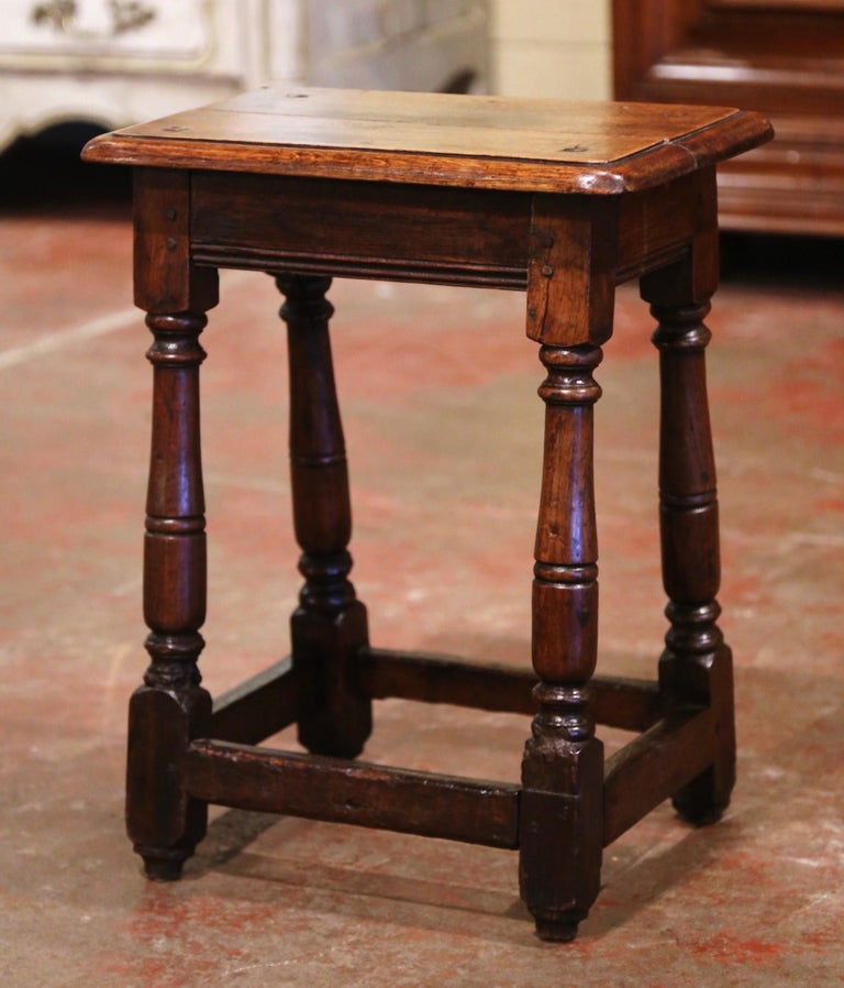 Mid-19th Century French Louis XIII Carved Oak Country Stool from ...